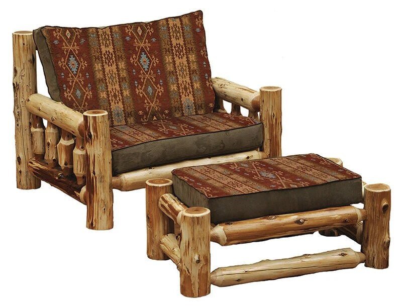 Cedar Log Chair-and-a-Half | Ozark Cabin Décor, LLC