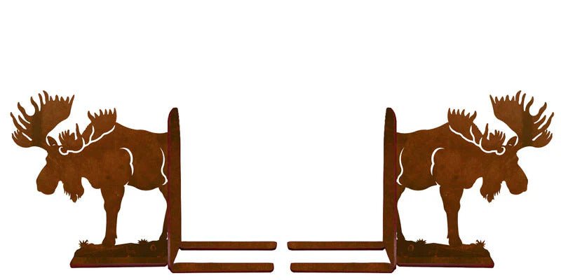 Moose Metal Art Bookend Set | Ozark Cabin Décor, LLC