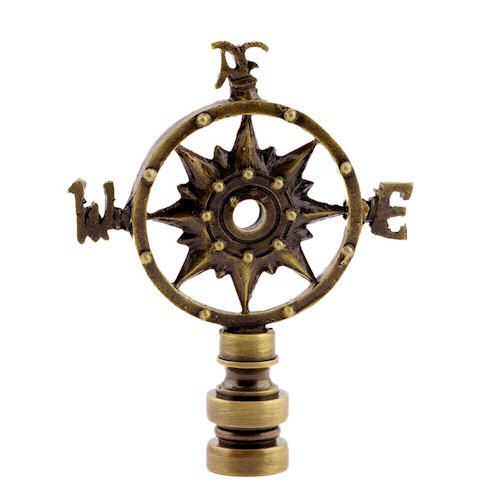 Compass Lamp Shade Finial | Ozark Cabin Décor, LLC