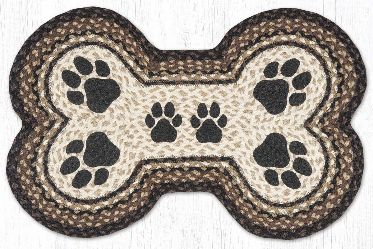 Paw Prints Dog Bone Jute Rug| Ozark Cabin Décor LLC – Ozark Cabin Décor ...