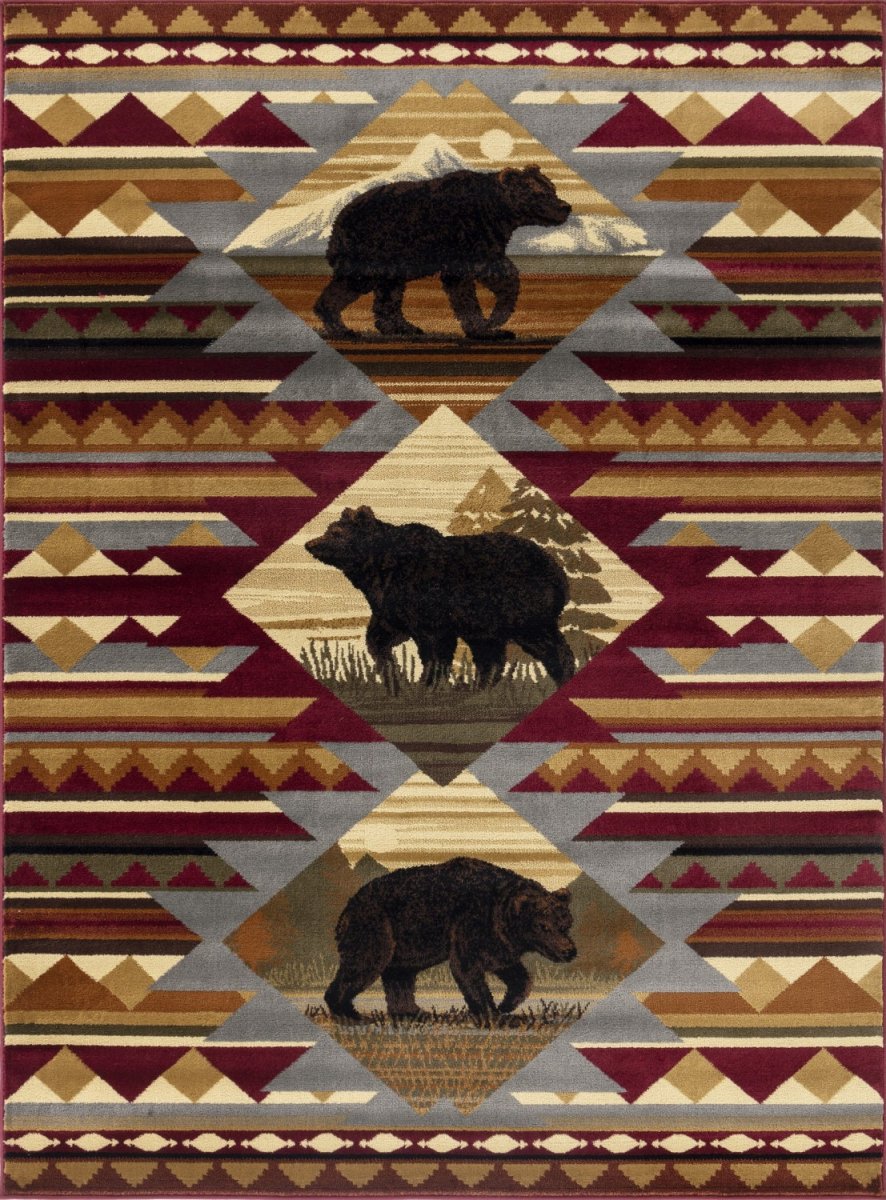 Black Bear Mountain 8'x10' Area Rug | Ozark Cabin Décor, LLC