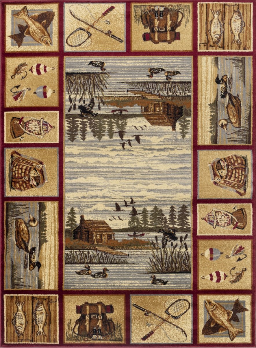 Cabin On The Lake 8'x10' Area Rug | Ozark Cabin Décor LLC – Ozark Cabin ...