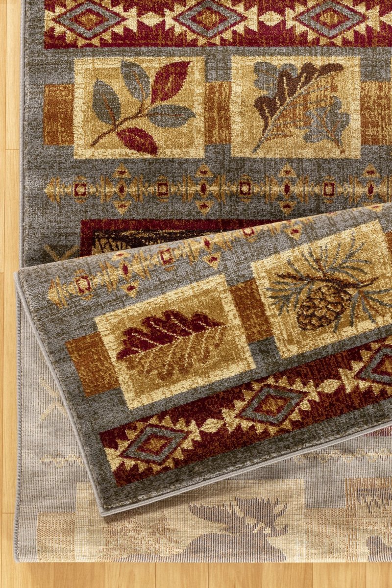 Rustic Wildlife Collage Cabin 5'x7' Area Rug | Ozark Cabin Décor LLC ...
