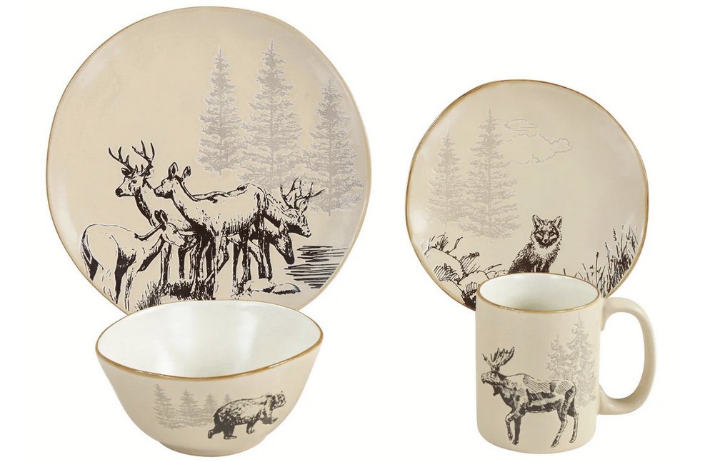 White Pine Mountain 16-Pc Dinnerware Set | Ozark Cabin Décor, LLC